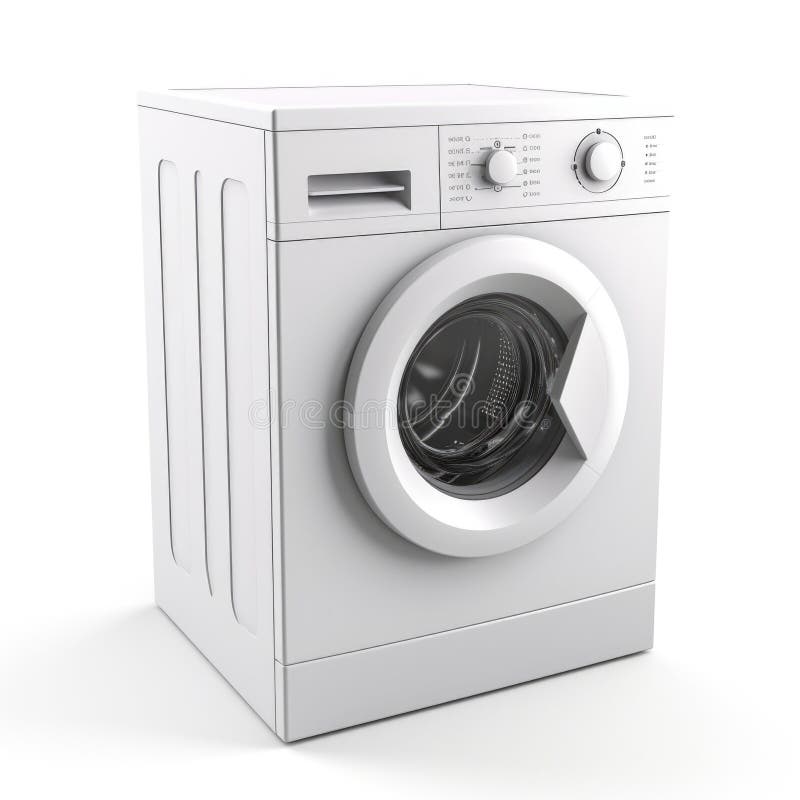 White Washing Machine on White Background Stock Illustration ...