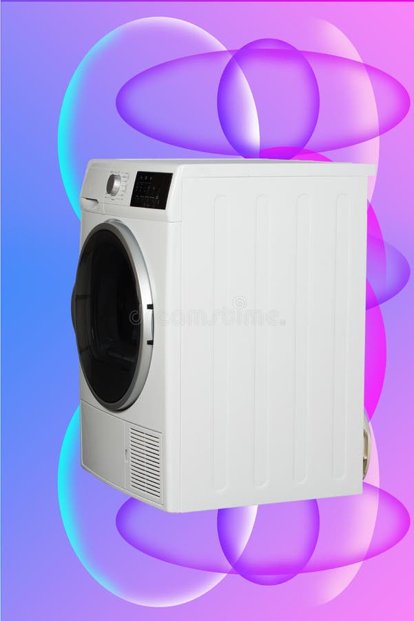 White Washing Machine on Colored Background 360 Set Stock Photo - Image ...
