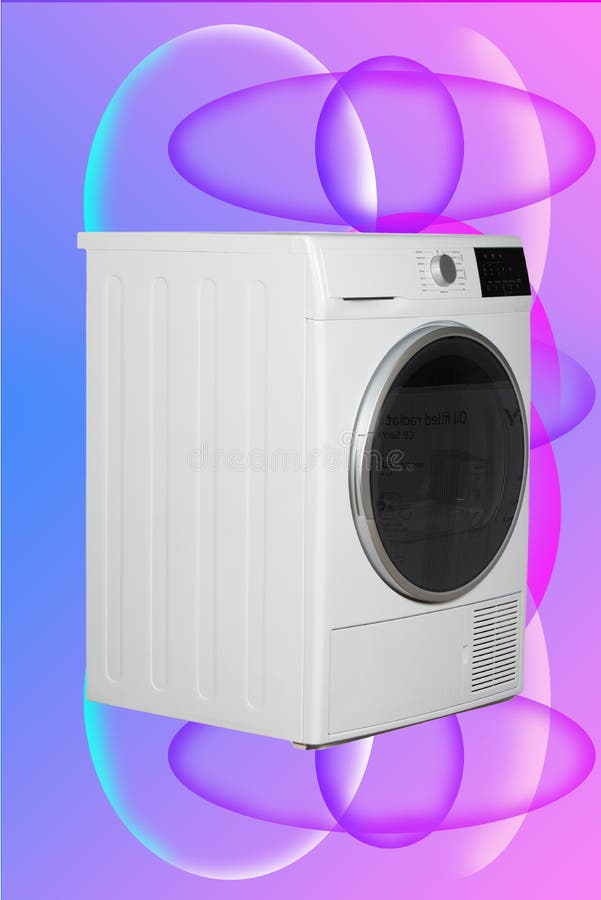 White Washing Machine on Colored Background 360 Set Stock Photo - Image ...
