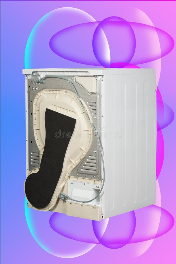 White Washing Machine on Colored Background 360 Set Stock Image - Image ...