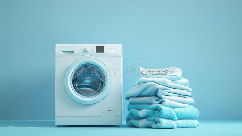 Washing Machine Front View Light Blue Background Stock Photos - Free ...