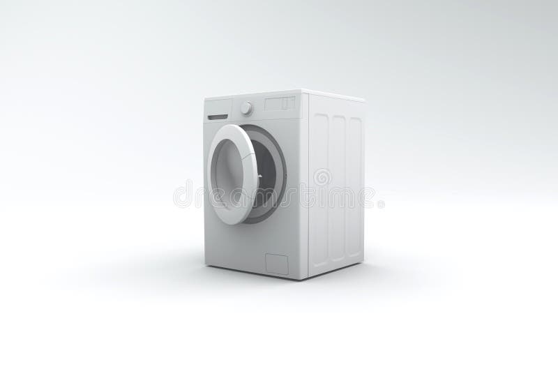 White Washing Machine on a Gray Studio Background. Minimal Concept ...