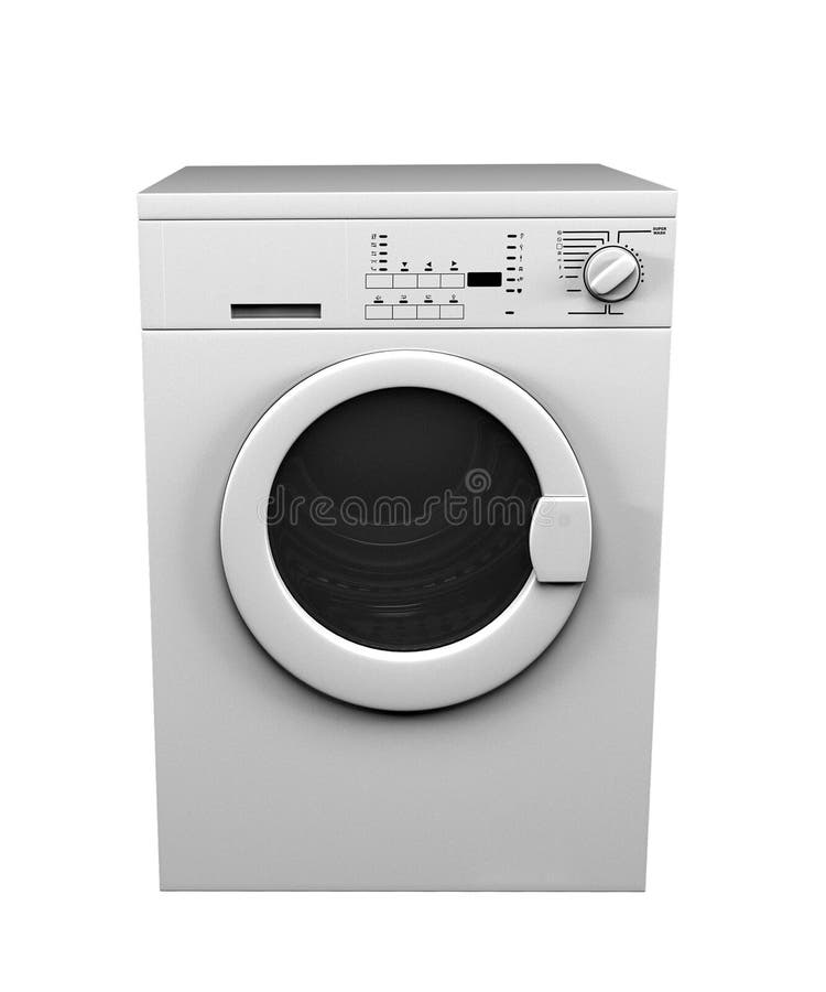 White Washing Machine Isolated Stock Image - Image of circle, hygiene ...