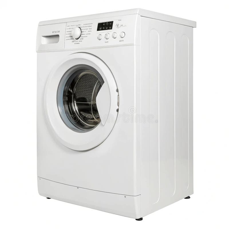 White Washing Machine Isolated on White Background Stock Illustration ...
