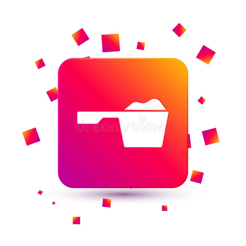 White Washing Powder in a Measuring Cup Icon Isolated on White ...