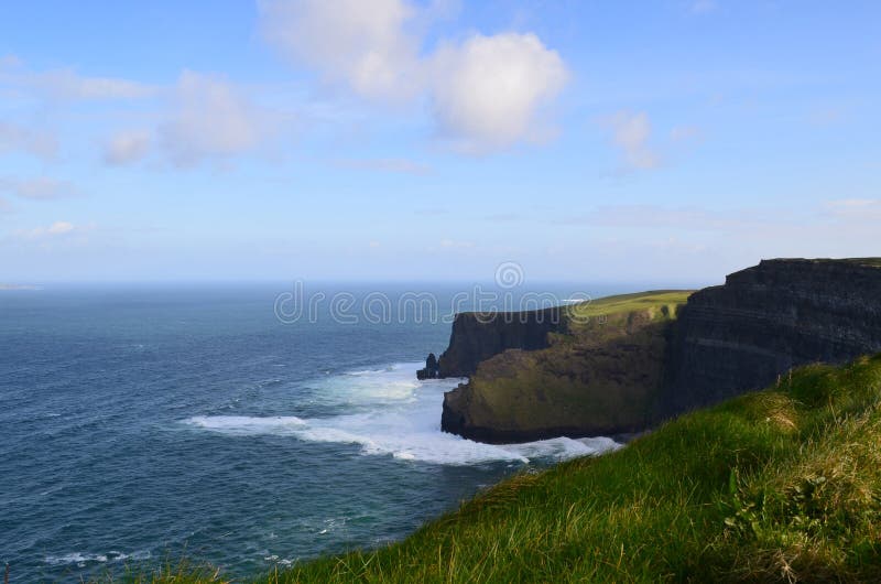 White Water at the Base of the Cliff`s of Moher Stock Photo - Image of ...