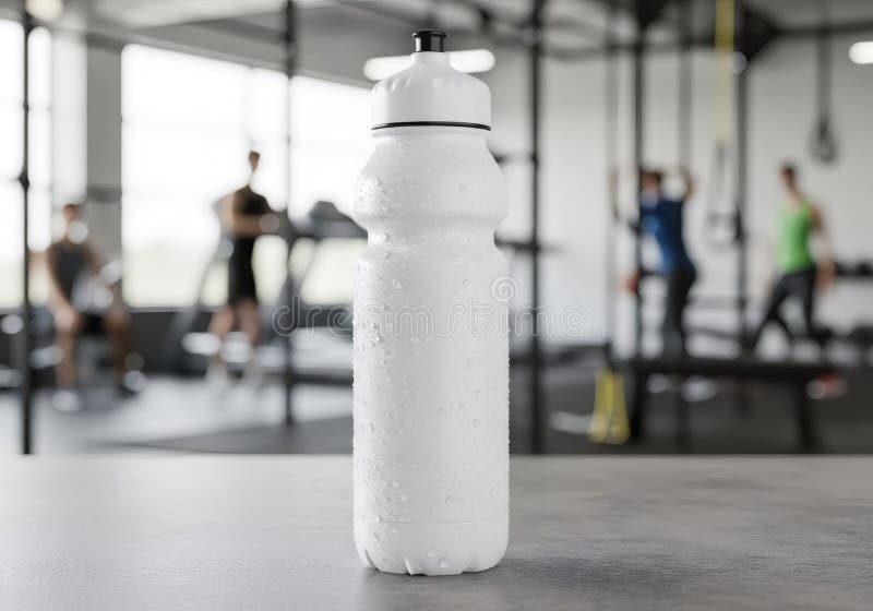 White Water Bottle Refreshing Gym Goers during Workout Session Stock ...