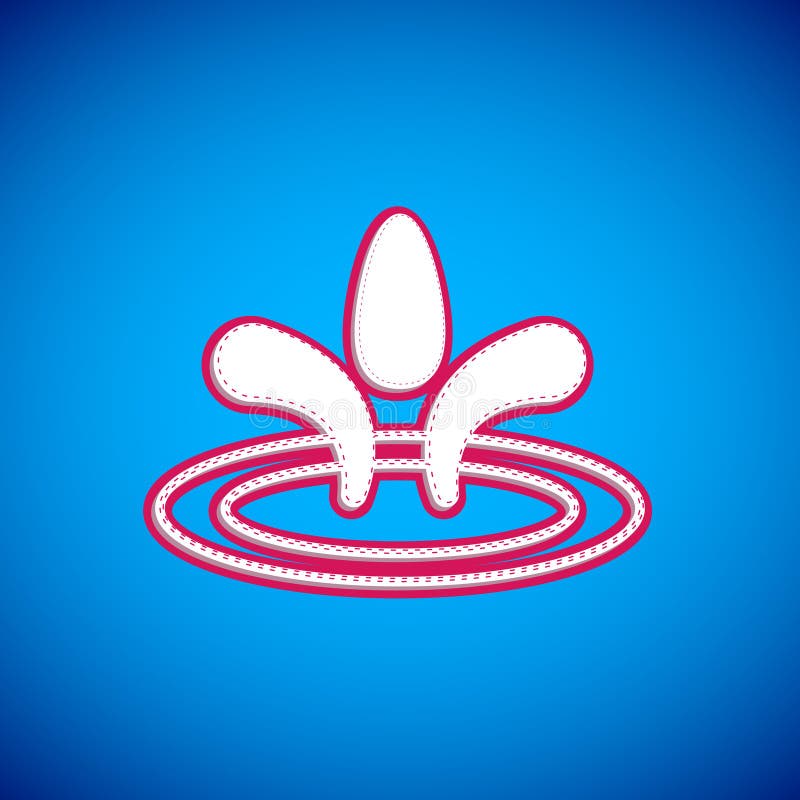 White Water Drop Icon Isolated on Blue Background. Vector Stock Vector ...