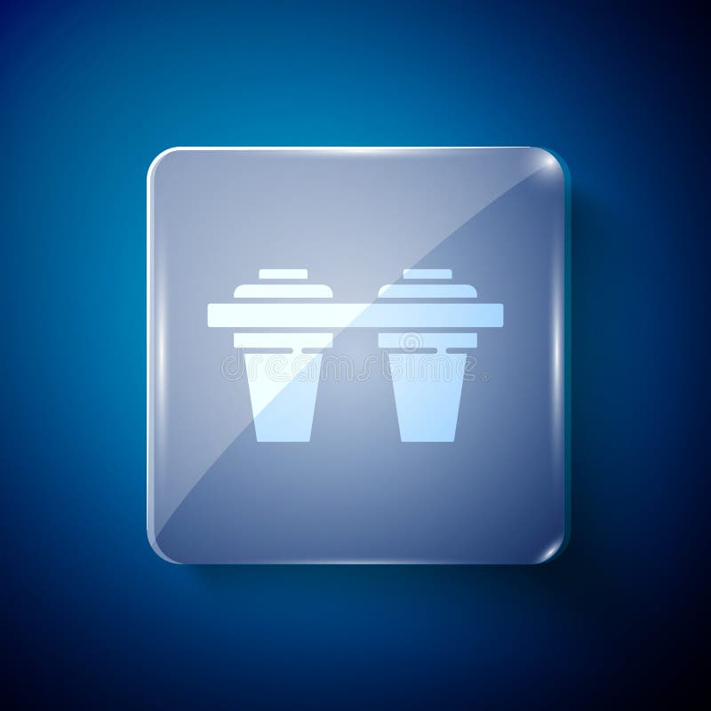 White Water Filter Icon on Blue Background. System for Filtration of ...