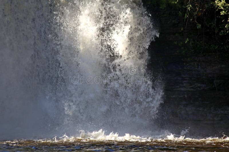 Bottom Waterfall Water Crashing River Surface Stock Photo - Image of ...