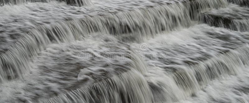 White Water Flowing Over Weir Low Level View at Long Exposure Stock ...