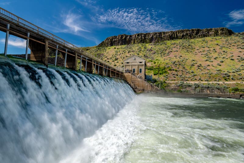 White Water Flows Over Diversion Dam on the Boise River in the Spring ...