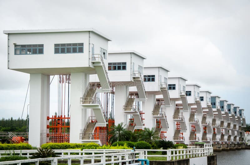 White water gate building stock image. Image of electricity - 28533561