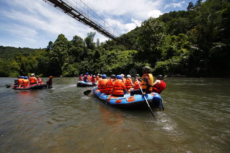 Rafting in Kiulu, Sabah editorial stock image. Image of teamwork - 63487819
