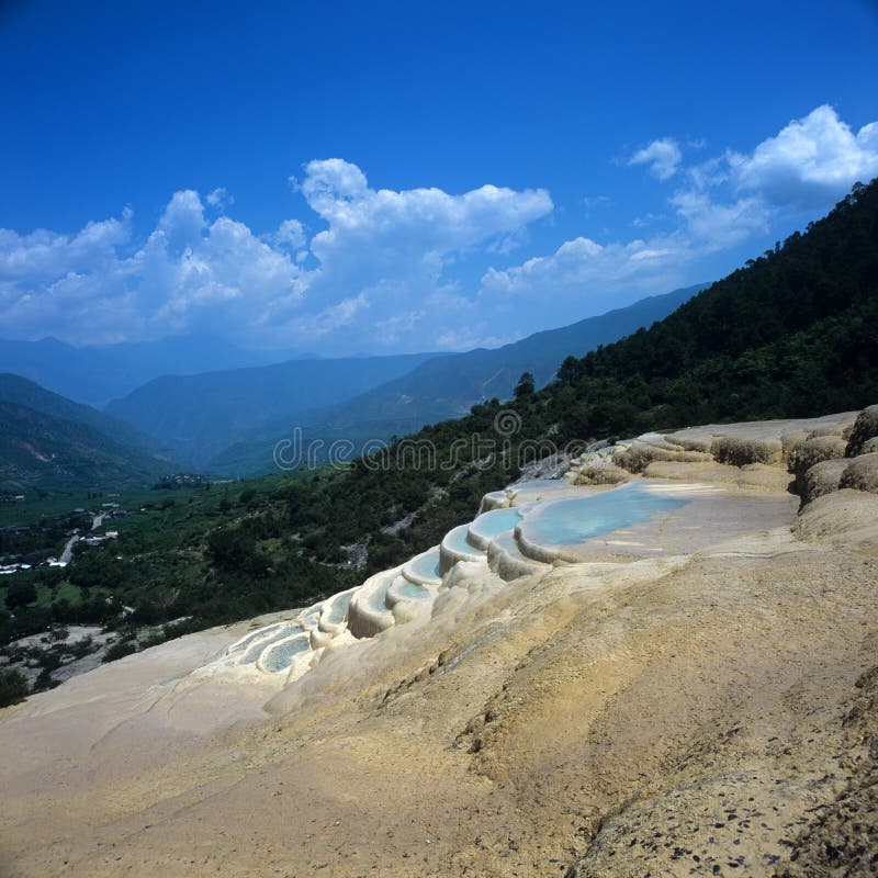 White Water Terrace stock photo. Image of china, tavel - 8575416