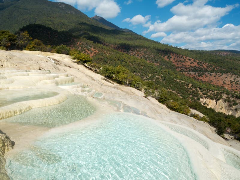 White Water Terrace Baishuitai Stock Image - Image of yunnan, water ...