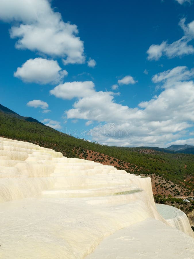 White Water Terrace Baishuitai Stock Image - Image of shui, terrace ...