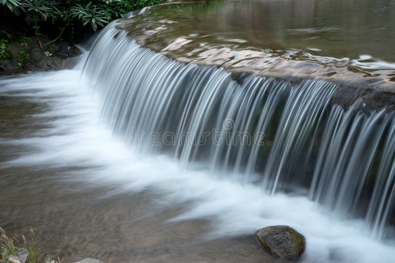 White Waterfall from Small River Stock Image - Image of rain, cool ...