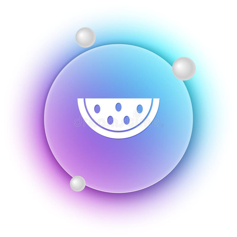 White Watermelon Icon Isolated on White Background. Blue and Purple ...