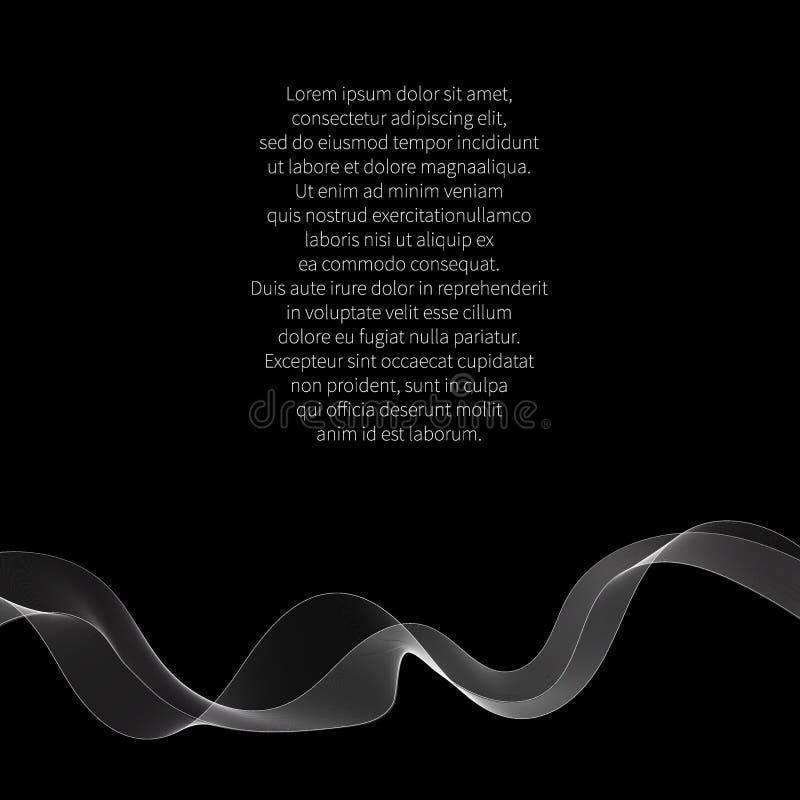 White Wave on Black Background. Layout for Presentation. Eps 10 Stock ...
