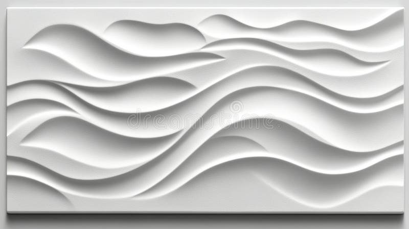 White Wave Panel Interior Wall Art Design Stock Photo - Image of shapes ...
