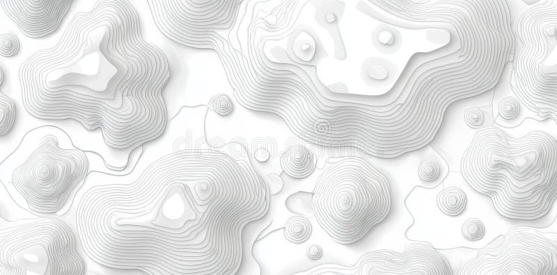 White Wave Paper Curved Reliefs Abstract Background. Grid Map Stock ...