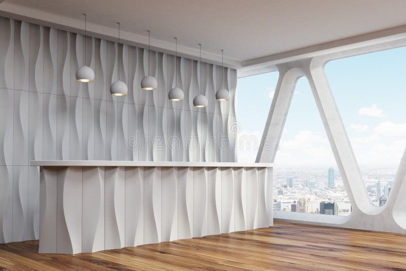 White Wave Reception Counter Side Stock Illustration - Illustration of ...