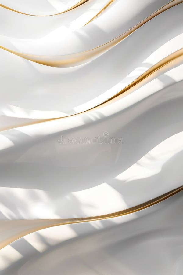 White Waves. Flow Background. Golden Lines and Waves. Luxury Gold ...