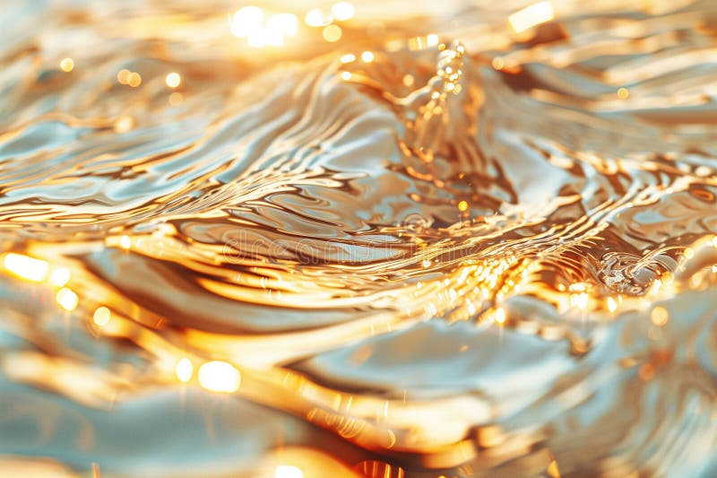 White Waves on Golden,a Dreamy Dance of Soft Light, in the Style of ...