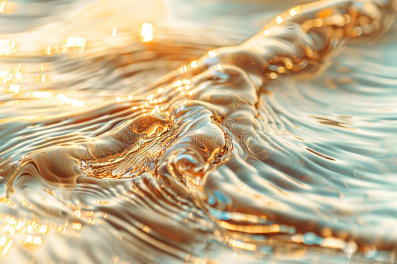 White Waves on Golden,a Dreamy Dance of Soft Light, in the Style of ...