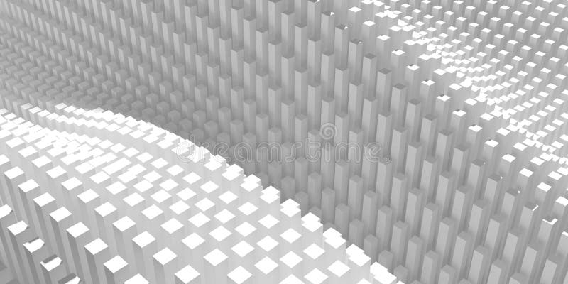 White Waves. Soft Cube Particles Background Stock Illustration ...