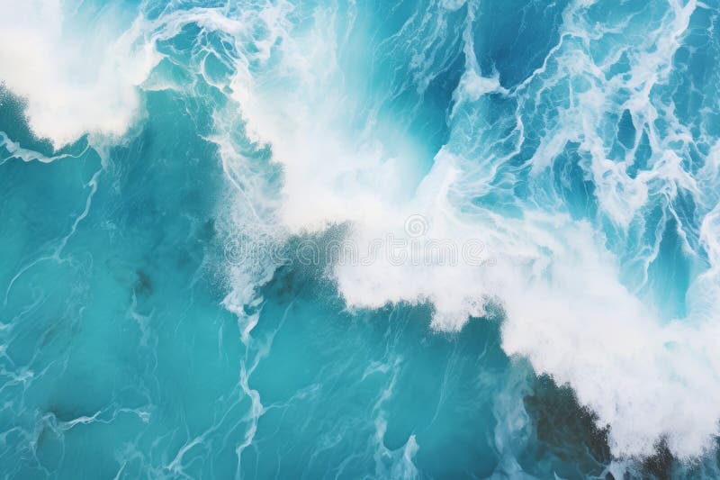 White Waves Splash in the Blue Ocean. Sea Waves Background Stock Image ...