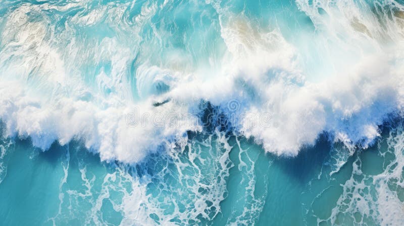 White Waves Splash in the Blue Ocean. Sea Waves Background Stock Image ...