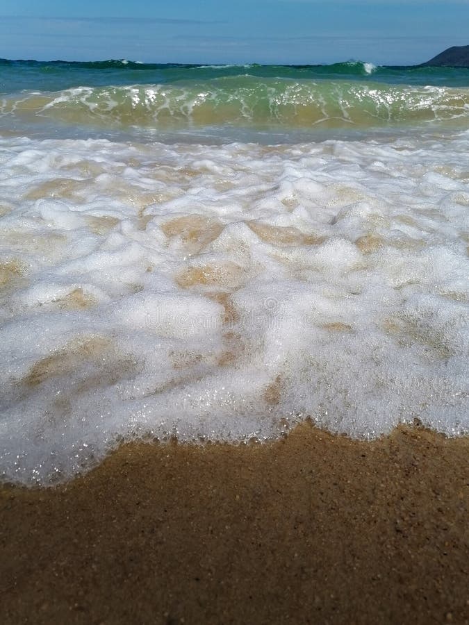 White Waves Splash on the Seashore Stock Photo - Image of coast, water ...