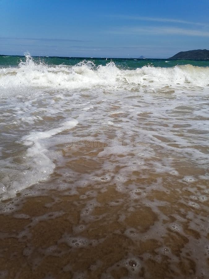 White Waves Splash on the Seashore Stock Photo - Image of splash, rock ...