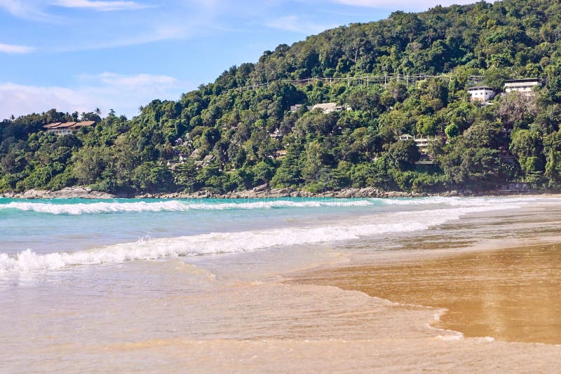 White waves. Warm blue sea stock image. Image of forest - 108579541