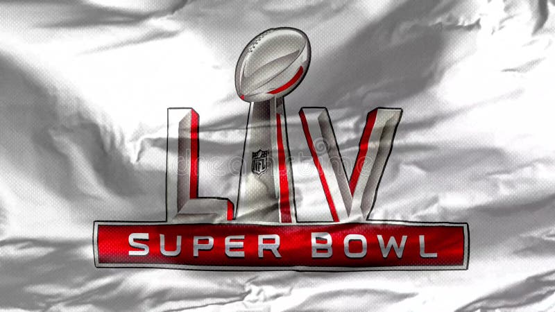 A White Waving Flag of the Super Bowl LV Logo Stock Footage - Video of ...