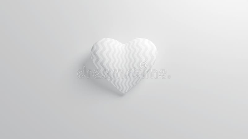 White Wavy Heart with Soft Shadow on a White Background. Valentine S ...