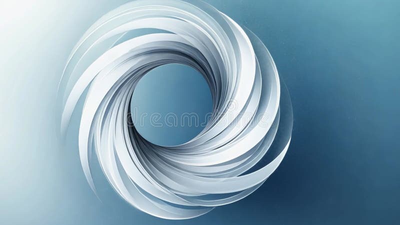 White Wavy Shape Forming a Circle is Rotating on a Blue Background ...