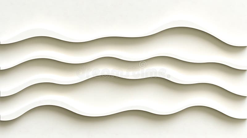 White Wavy Shelves Installed on a Light Colored Textured Wall Stock ...