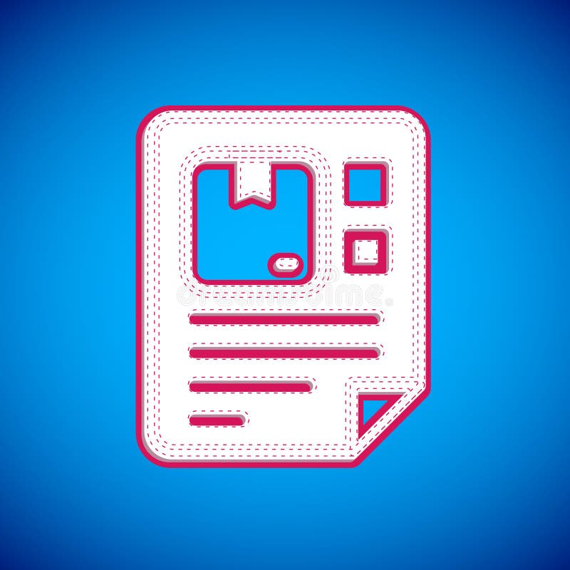 White Waybill Icon Isolated on Blue Background. Vector Stock Vector ...
