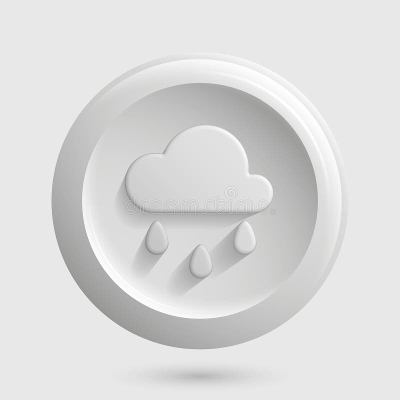 White Weather Forecast Icon. Isolated 3D Round Button Stock Vector ...