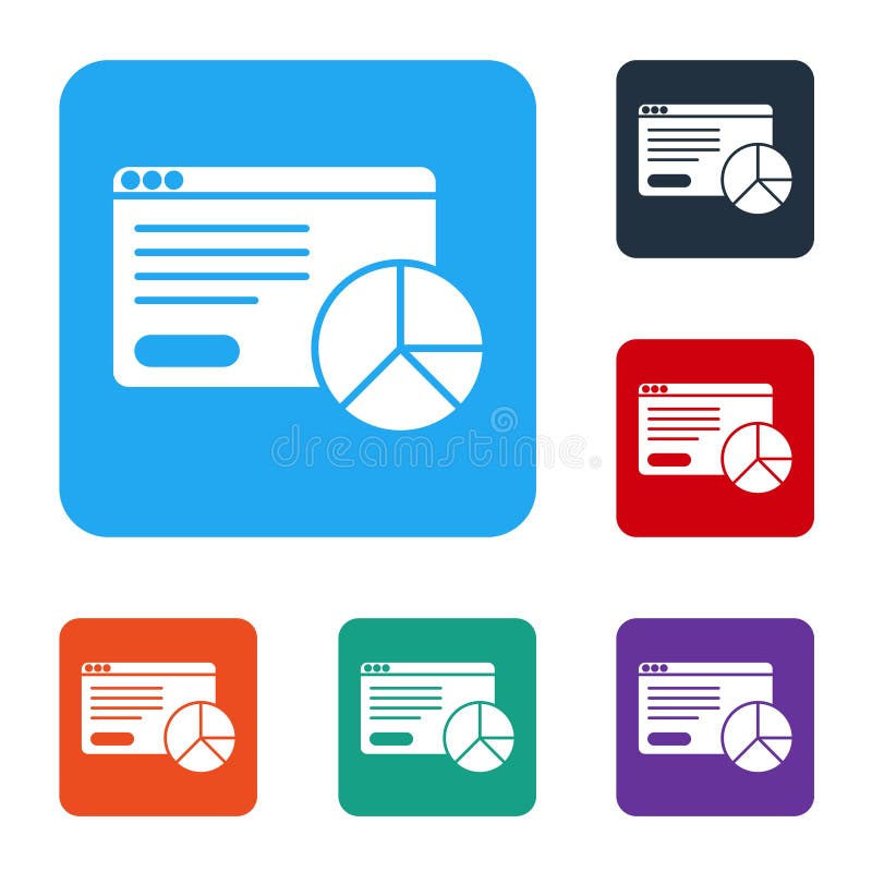 White Web Analytics Information and Development Website Statistic Icon ...