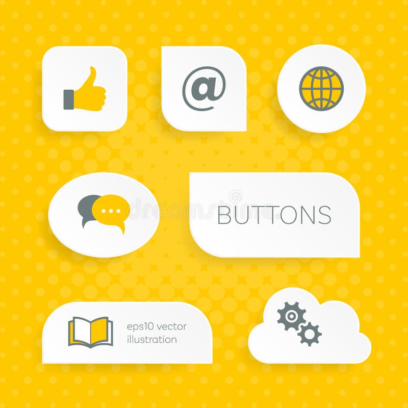 White Web Buttons with Multimedia Icons Editorial Stock Photo ...