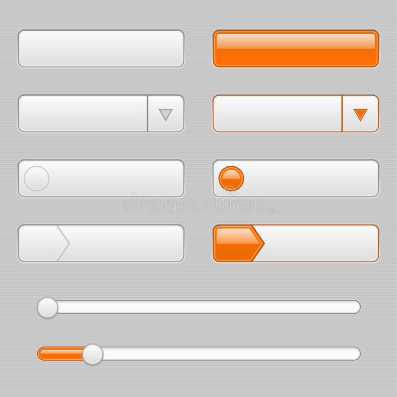 White Web Interface Buttons with Orange Tags Stock Vector ...