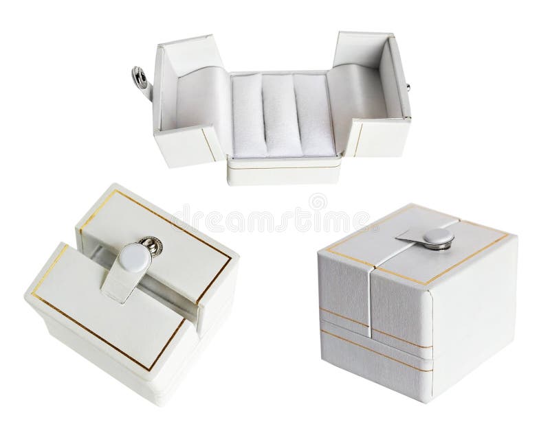 White wedding ring box set stock photo. Image of impress - 14274752