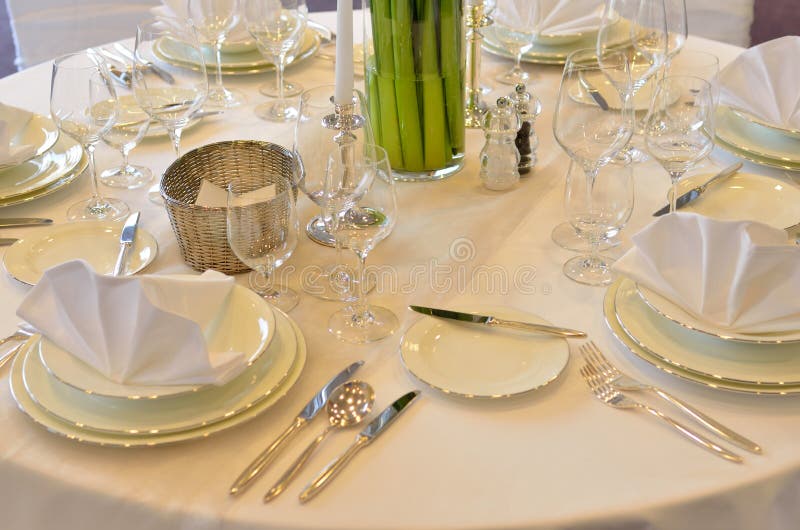 White Wedding Table Reception Stock Image - Image of floral ...