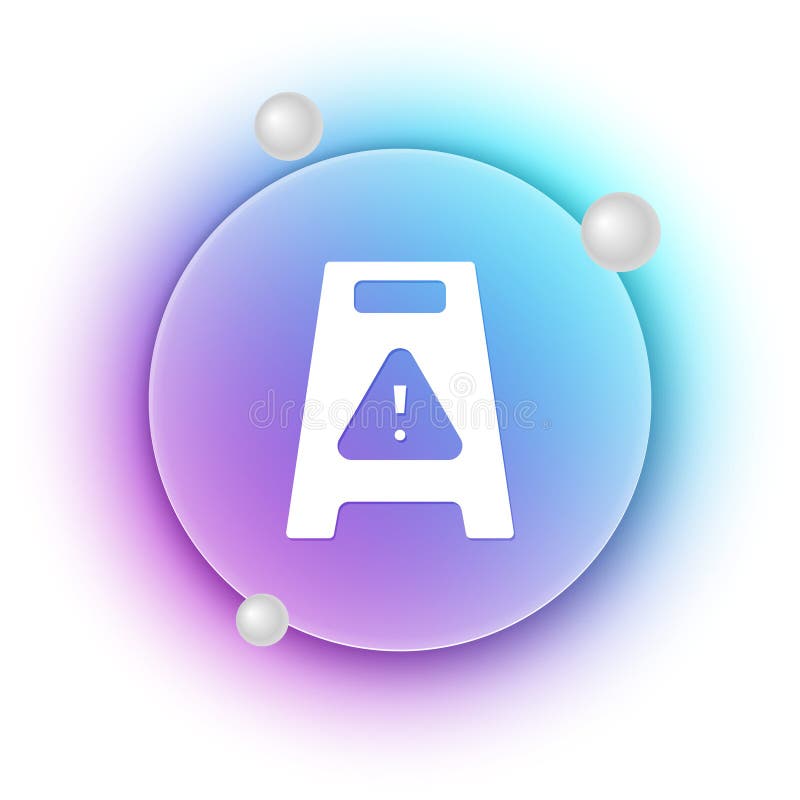 White Wet Floor and Cleaning in Progress Icon Isolated on White Background. Cleaning Service ...