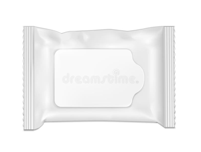 White Wet Wipes Package with Flap Stock Vector - Illustration of ...