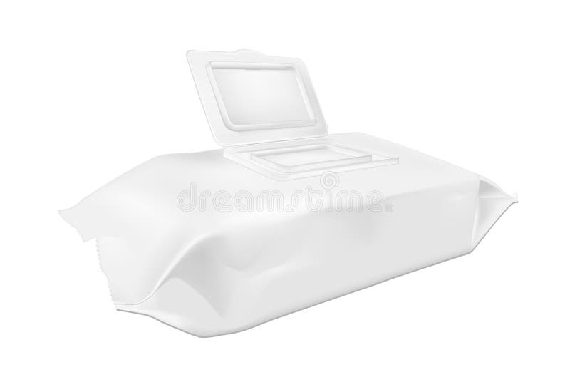 White Wet Wipes Package with Open Flap Stock Vector - Illustration of ...